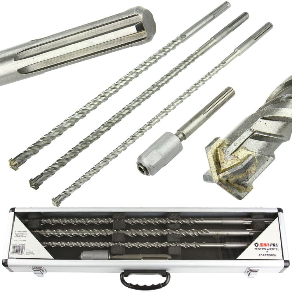 MAR-POL Set SDS Max svrdala 600 mm 16–22 mm 4 kom | Koreqt.hr