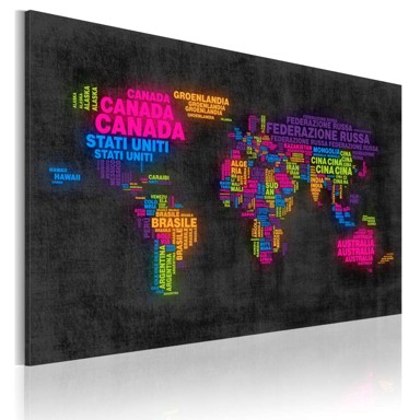 Slika The map of the World Italian names of countries 60x40 | Koreqt.hr