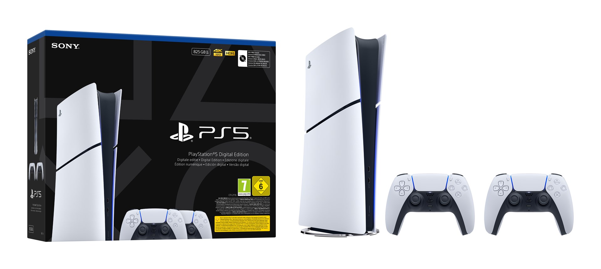 SONY Igraća konzola PlayStation 5 Slim Digital 825 GB, bijelo-crna ...