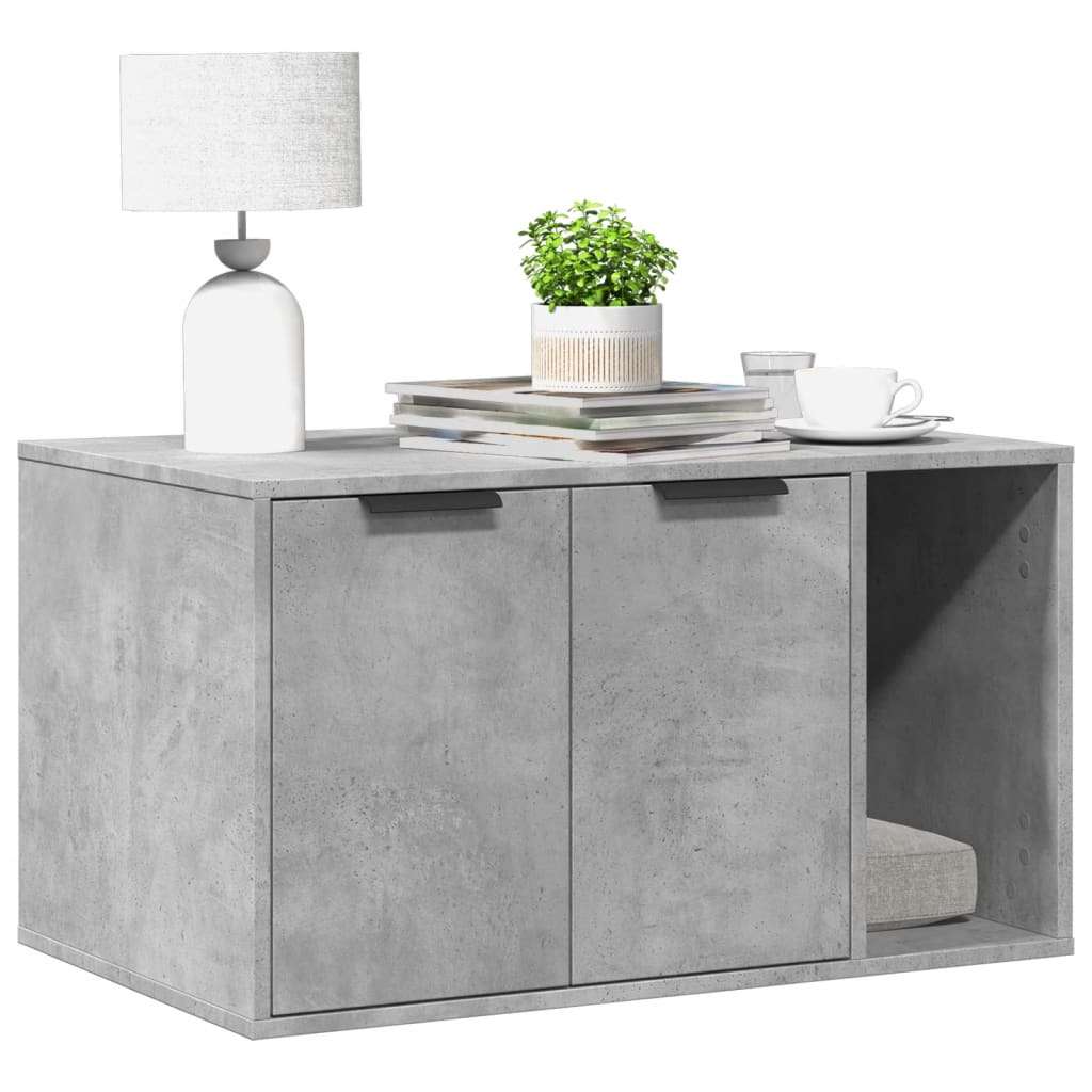 Kutija za mačji pijesak, konstruirano drvo, beton siva, 80 x 50 x 45 cm ...