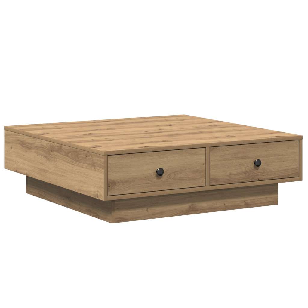 Stolić za kavu, hrast furnir, MDF, 90 x 90 x 28 cm, sa skladišnim ...
