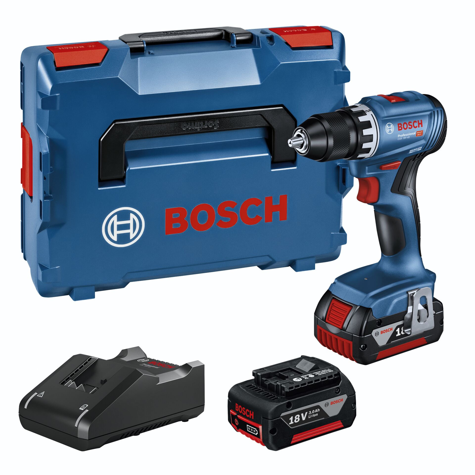BOSCH Akumulatorski bušilica GSR 18V-45 2x3,0Ah, L-BOXX | Koreqt.hr