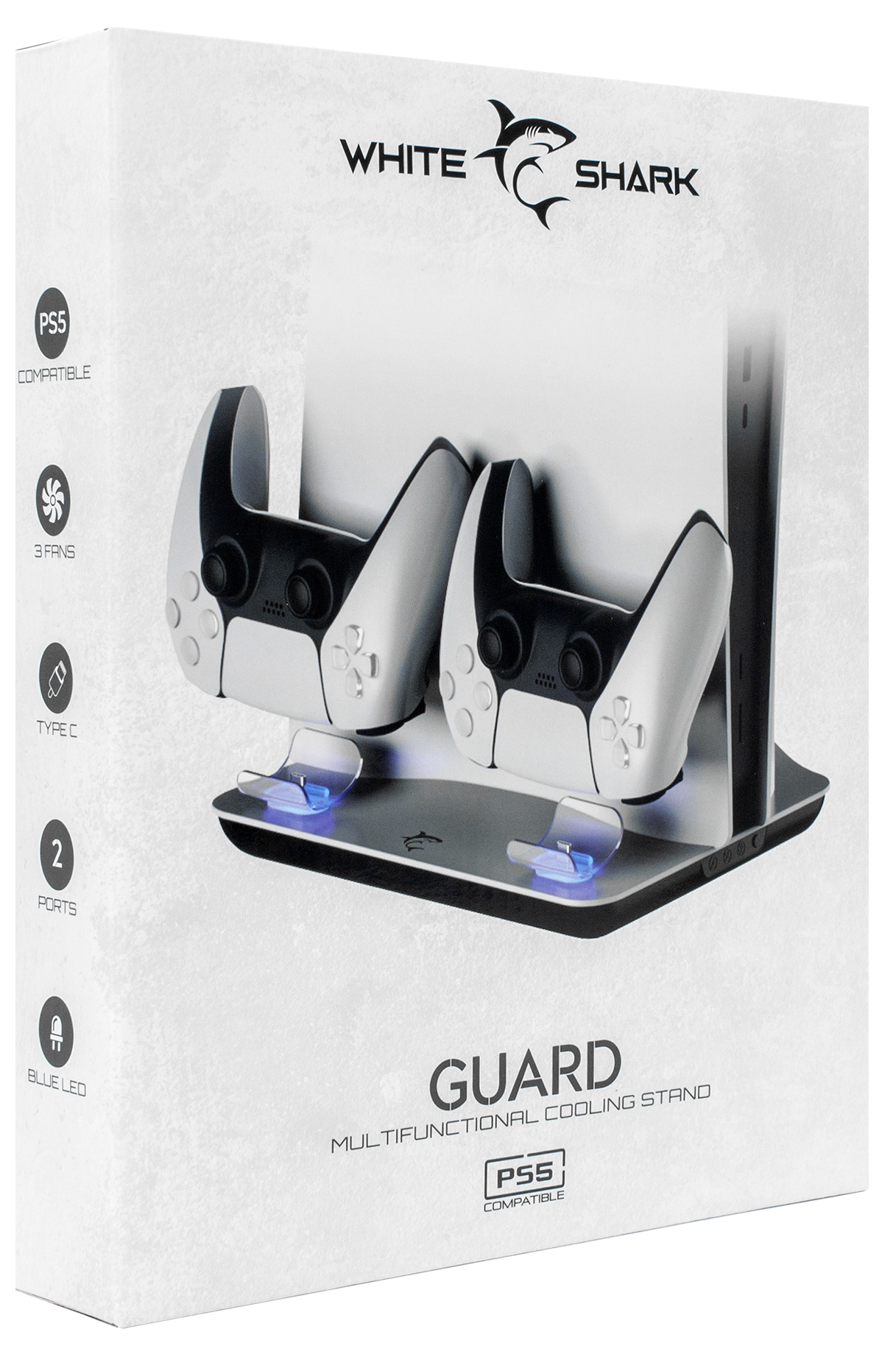 WHITE SHARK Rashladni stalak za PS5 i dva stalka za punjenje PS5-05102 ...