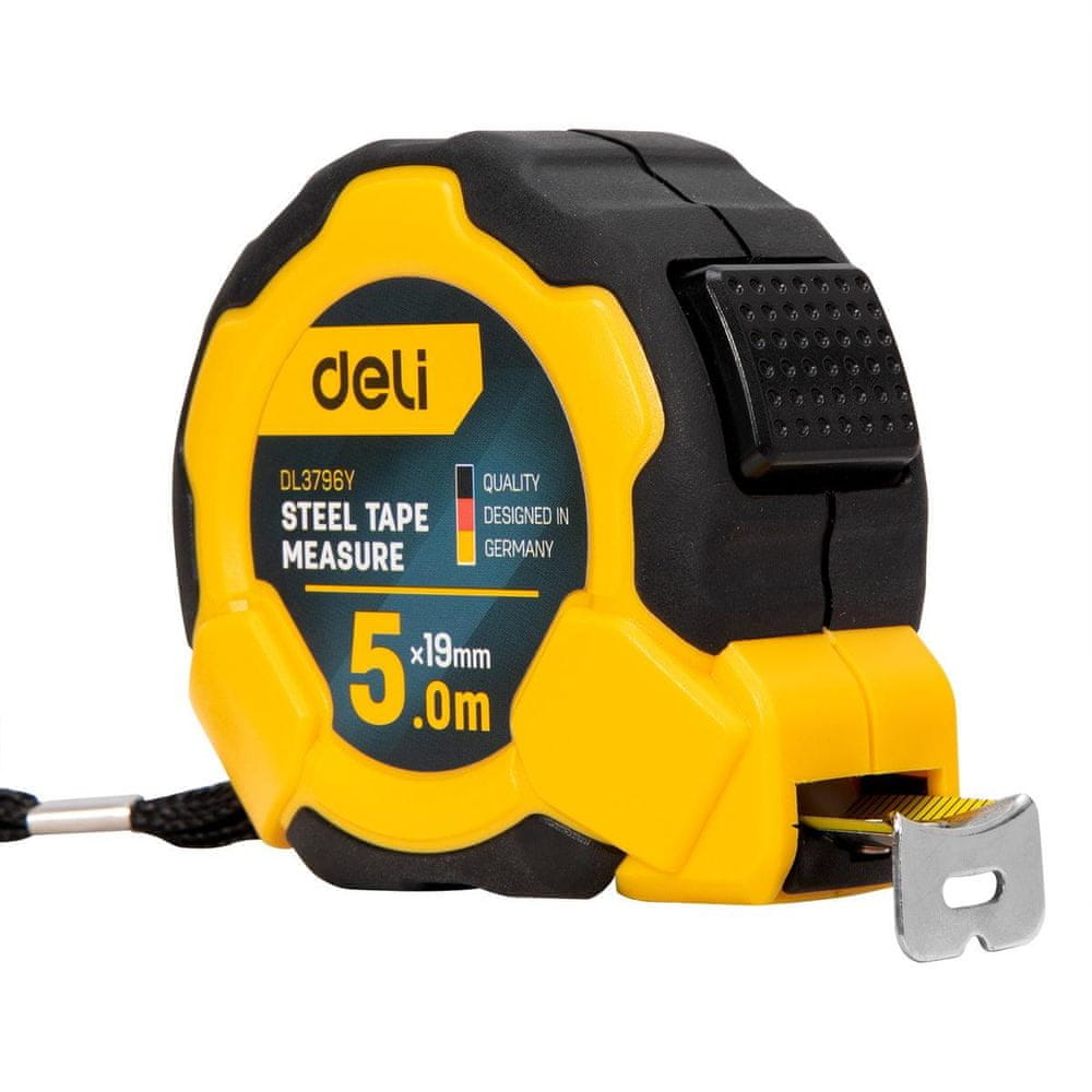 DELI TOOLS Mjerna traka, 5 m, čelik, širina 19 mm | Koreqt.hr