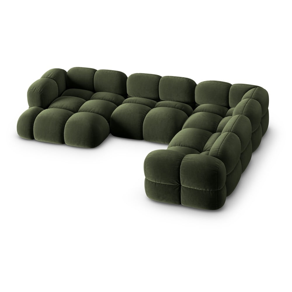 COSMOPOLITAN DESIGN Zelena baršunasti kutna garnitura (s desnim kutom/u ...