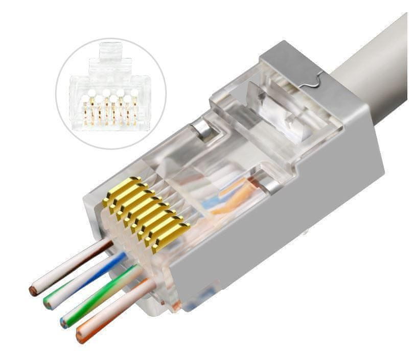 Modularni konektor, RJ45, kategorija 6A, EZ Plug, pakiranje 50 komada ...
