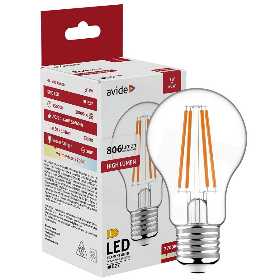 ZED LED žarulja Avide Globe E27 7W 2700K