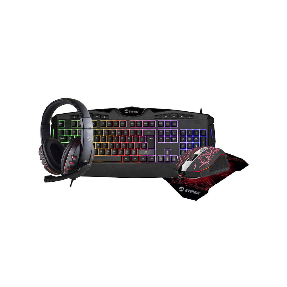 EVEREST Gaming set Molten-x tipkovnica, slušalice, miš, podloga KB-GX41