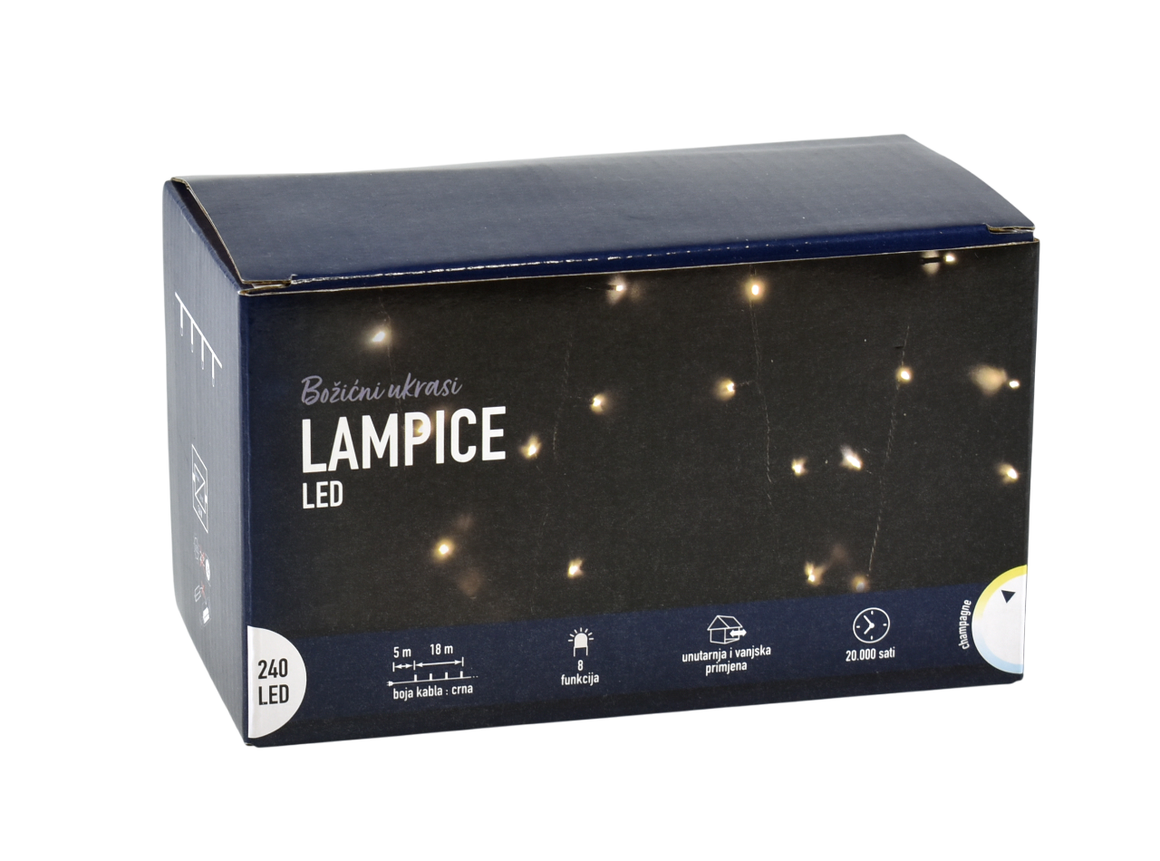 Božićne lampice 240 LED champagne 18 m 8F | Koreqt.hr