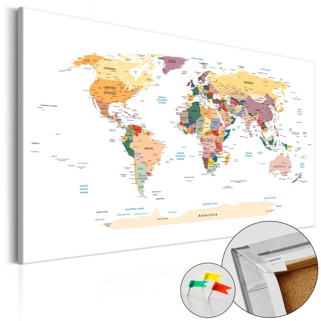 Slika na plutenoj podlozi World Map [Cork Map] 60x40 | Koreqt.hr