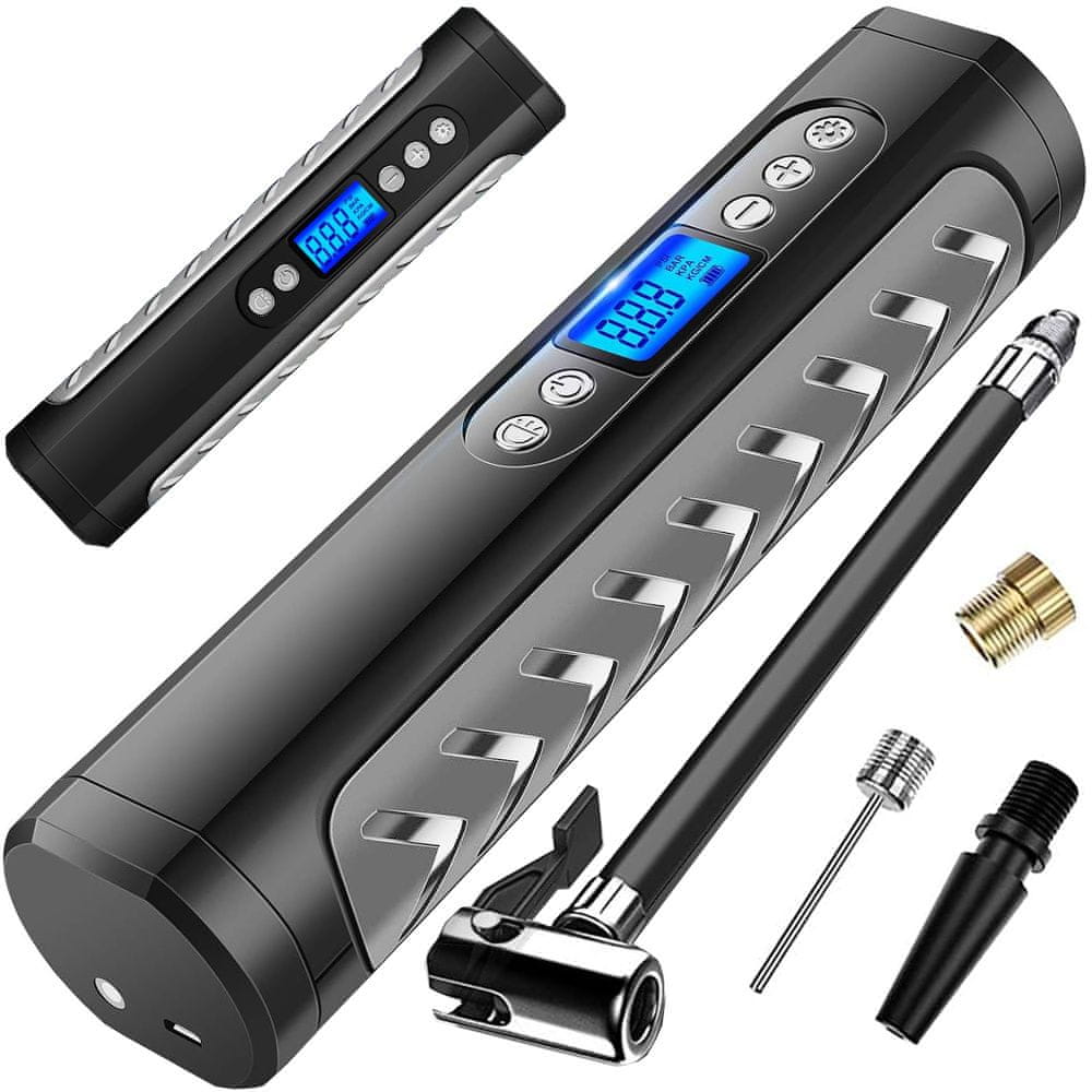 VERKGROUP Kompresor prijenosni 80 W s LCD-om i LED baterijom, 10 bar ...