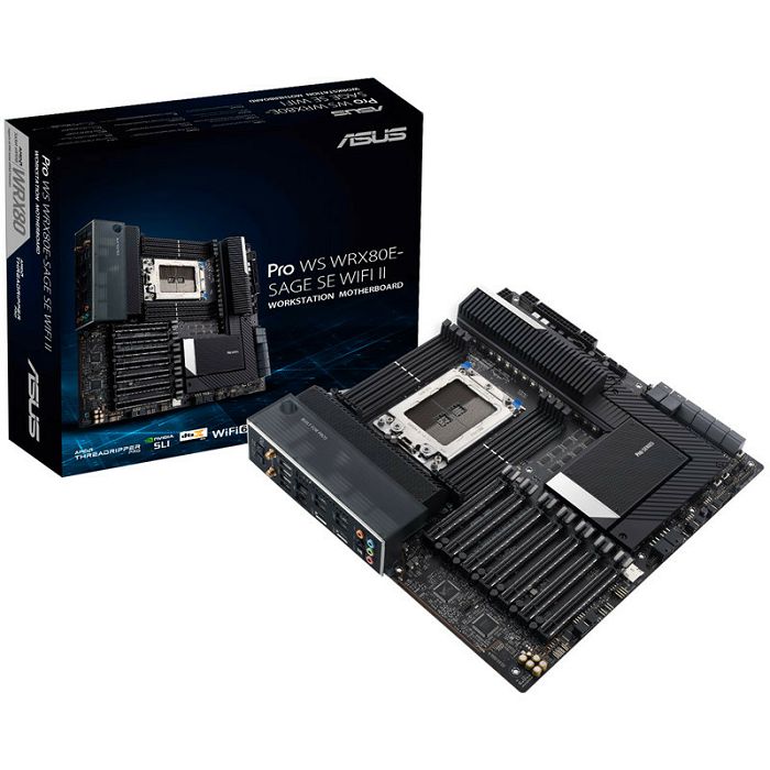 ASUS Matična ploča Pro WS WRX80E-Sage SE WiFi II, AMD WRX80, E-ATX, s ...