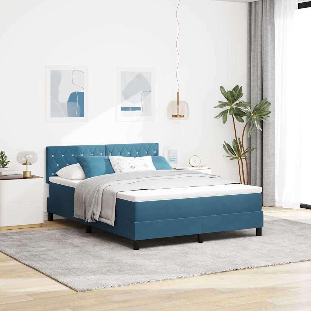 Box spring, krevet, 140x200 cm, tamno plava | Koreqt.hr