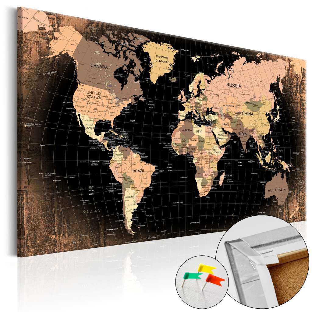 Slika na plutenoj podlozi Planet Earth [Cork Map] 60x40 | Koreqt.hr