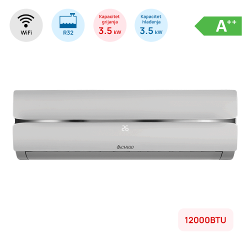 CHIGO klima uređaj 12000 BTU SIVA, 3,5 kW, inverter, A++, WiFi ...