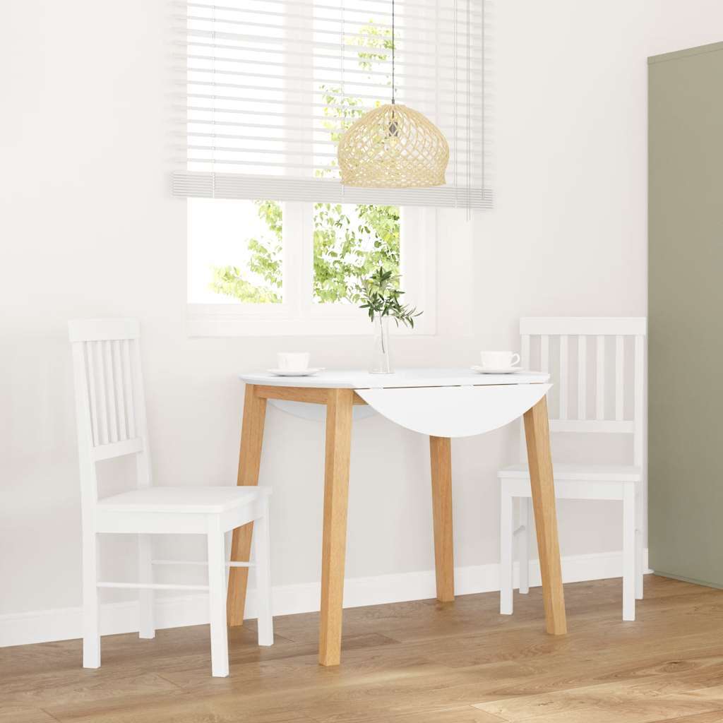 Blagovaonske stolice, 2 kom, guma od punog drva, bijela | Koreqt.hr