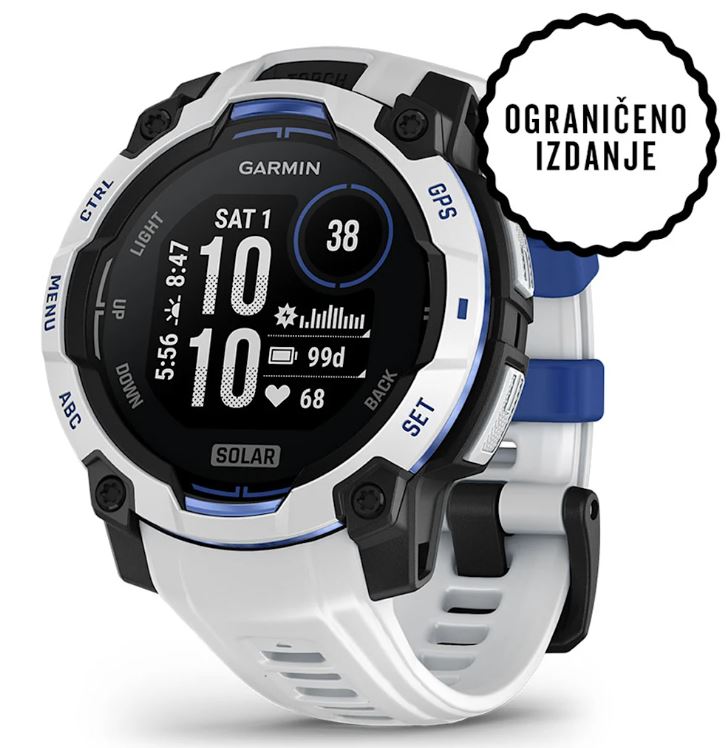 GARMIN Pametni sat Instinct 3 Solar Whitestone Bolt Blue Limited ...