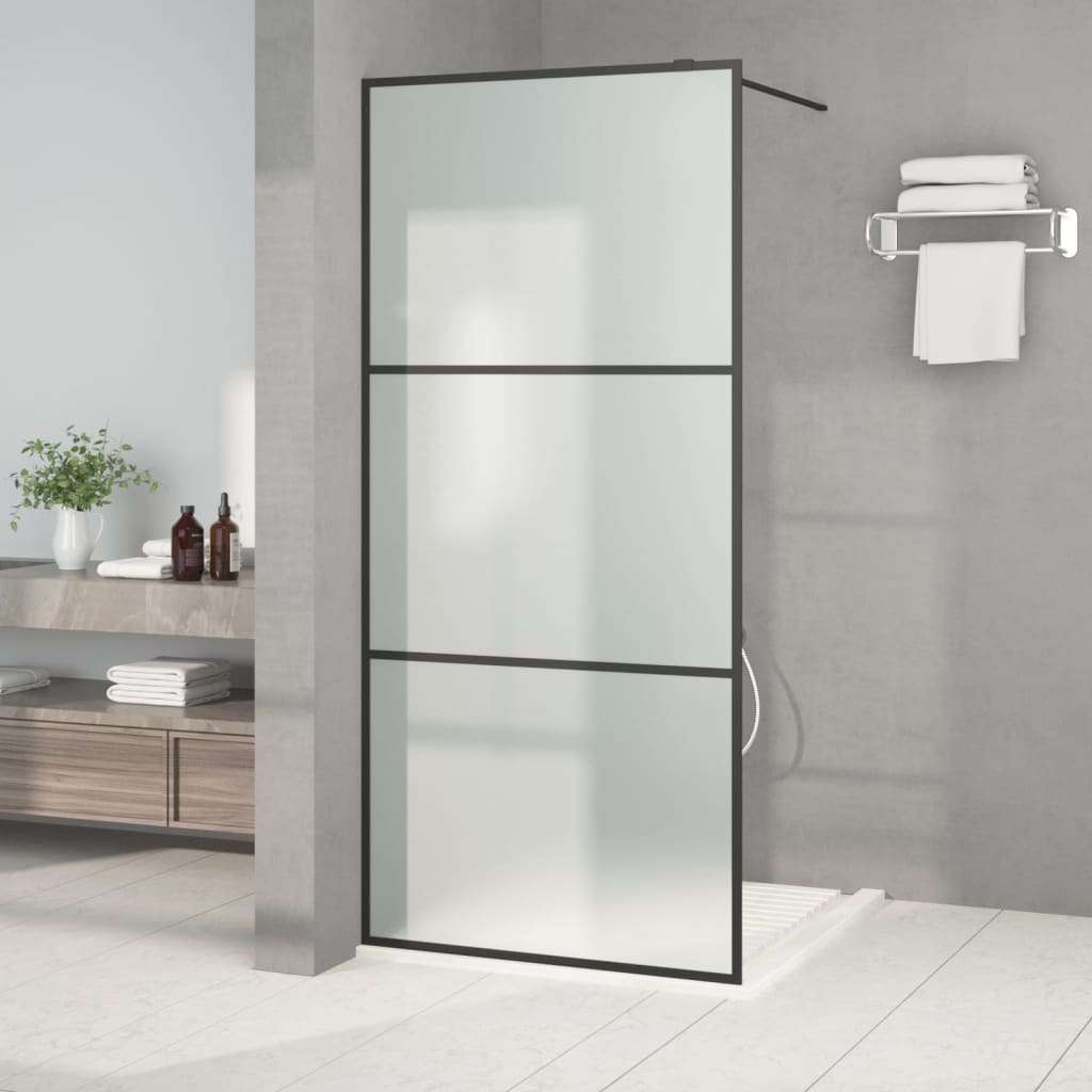 ESG Pregrada za tuš 90x195 cm, crna, matirano staklo | Koreqt.hr