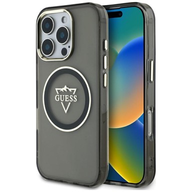 GUESS Metal Mountain Logo MagSafe maskica, iPhone 16 Pro Max, crna ...
