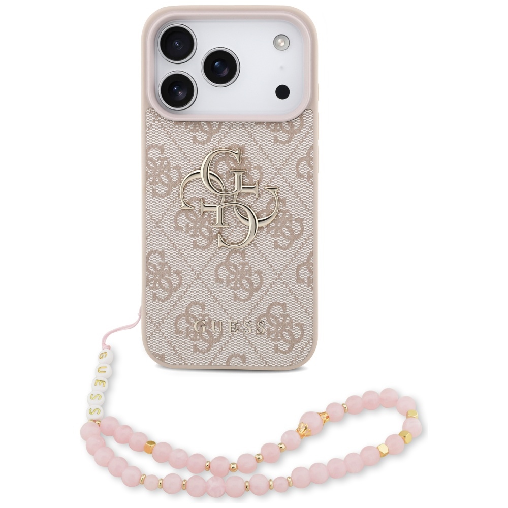 GUESS Strap Classic Logo maskica s vezicom, iPhone 17 Pro, roza | Koreqt.hr