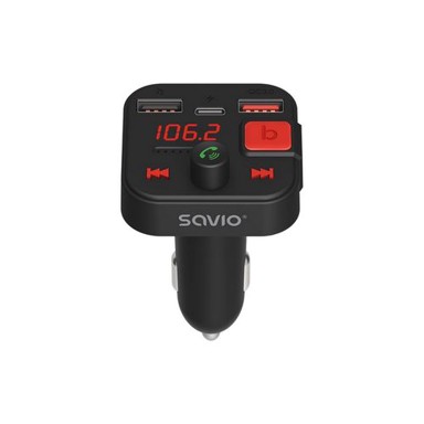 SAVIO FM transmiter TR-15 Bluetooth 5.3 QC 3.0 LED Bass Boost, crni ...