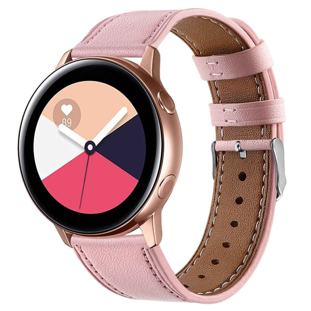 BStrap Leather Italy remen za Garmin Vivoactive 5, pink | Koreqt.hr