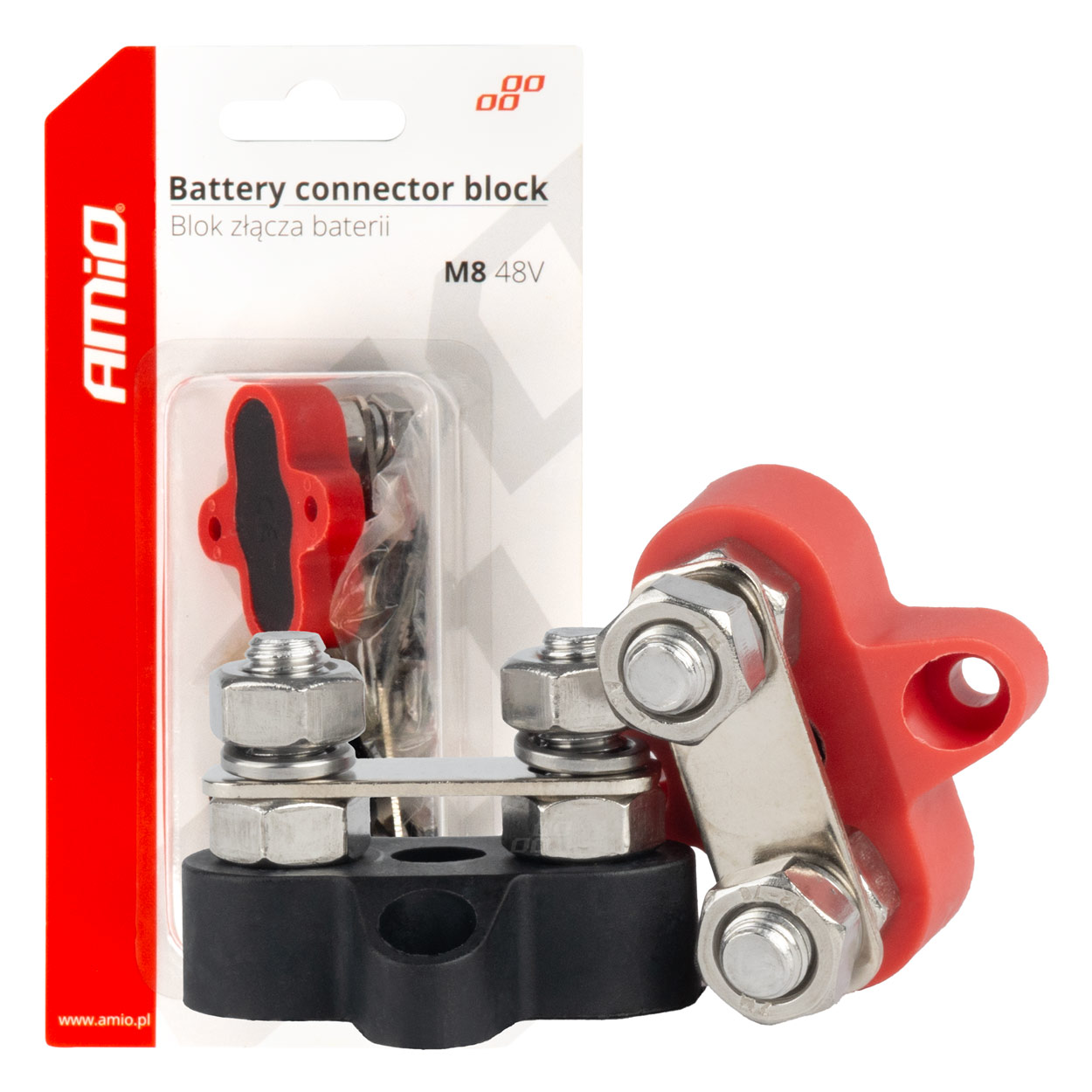 AMIO Distribucijski blok akumulatora, M8 prihvat, 2 kom, vršno 48V ...