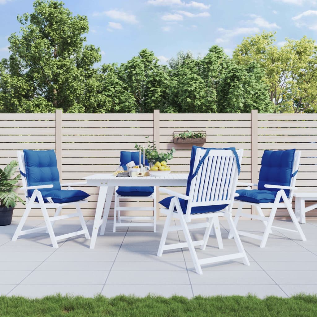 Jastuci za stolicu s niskim naslonom 4 kom plavi od tkanine | Koreqt.hr