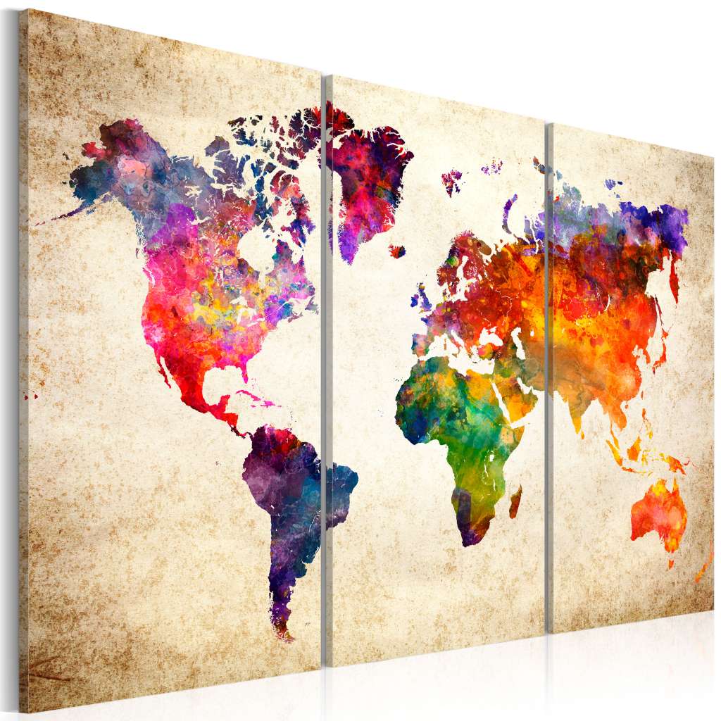 Slika The World's Map in Watercolor 120x80 | Koreqt.hr
