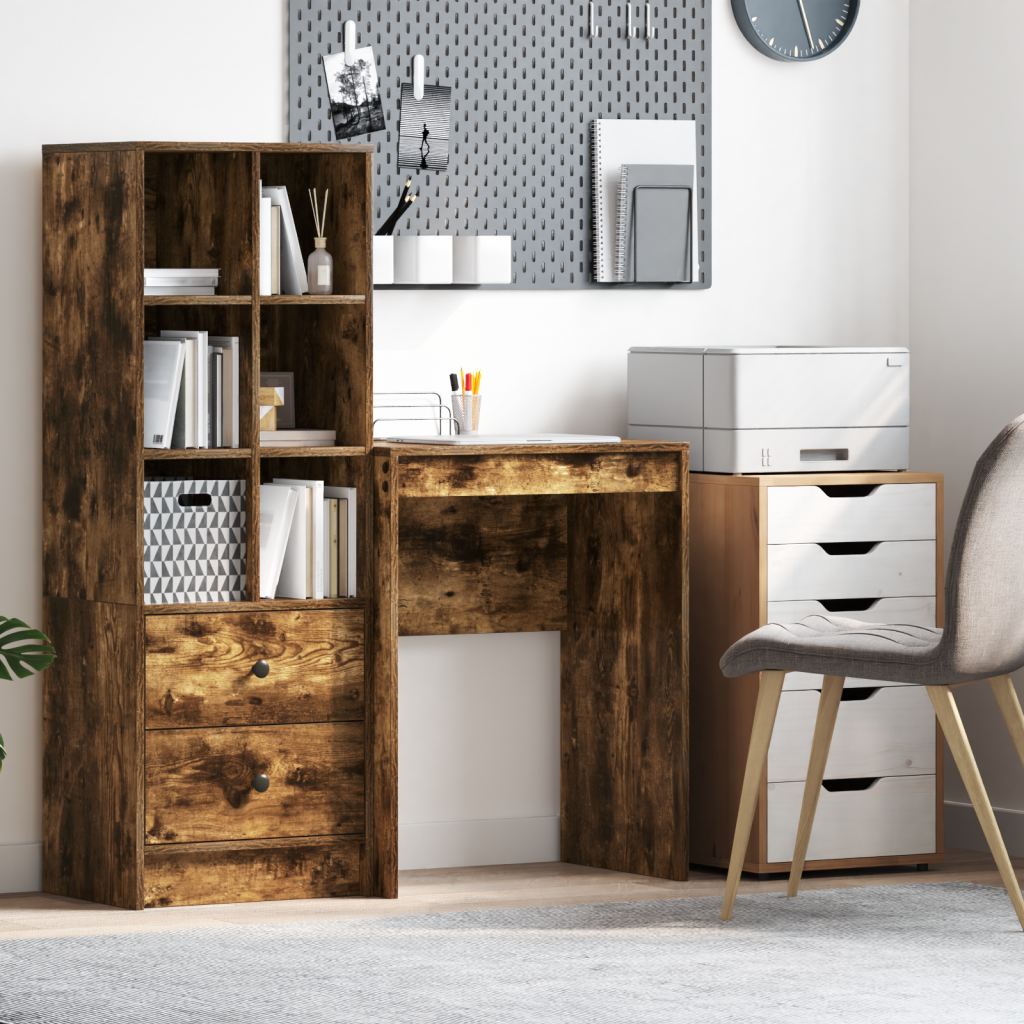 Radni stol 60x40x76 cm od konstruiranog drva, dimljeni hrast | Koreqt.hr