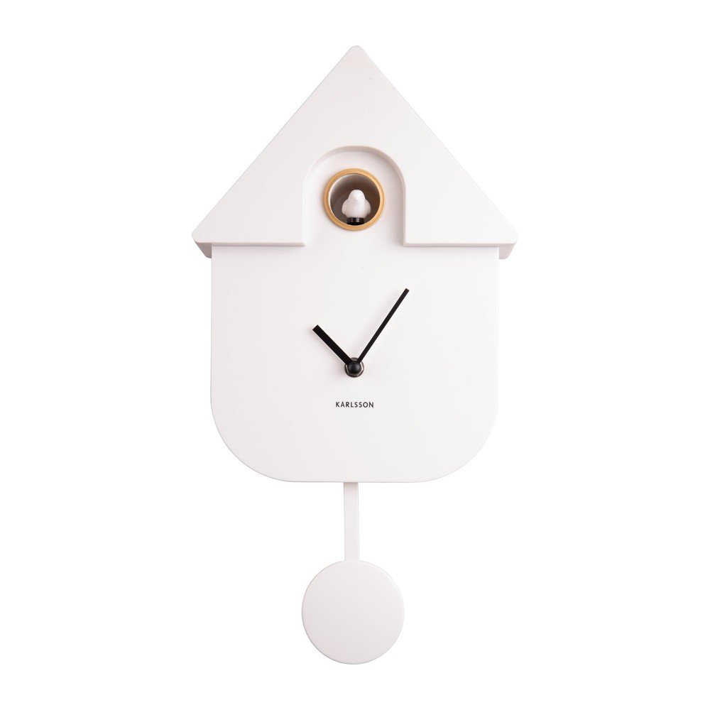 KARLSSON Zidni sat, Modern Cuckoo, 21,5 x 41,5 cm, s klatnom, bijeli ...