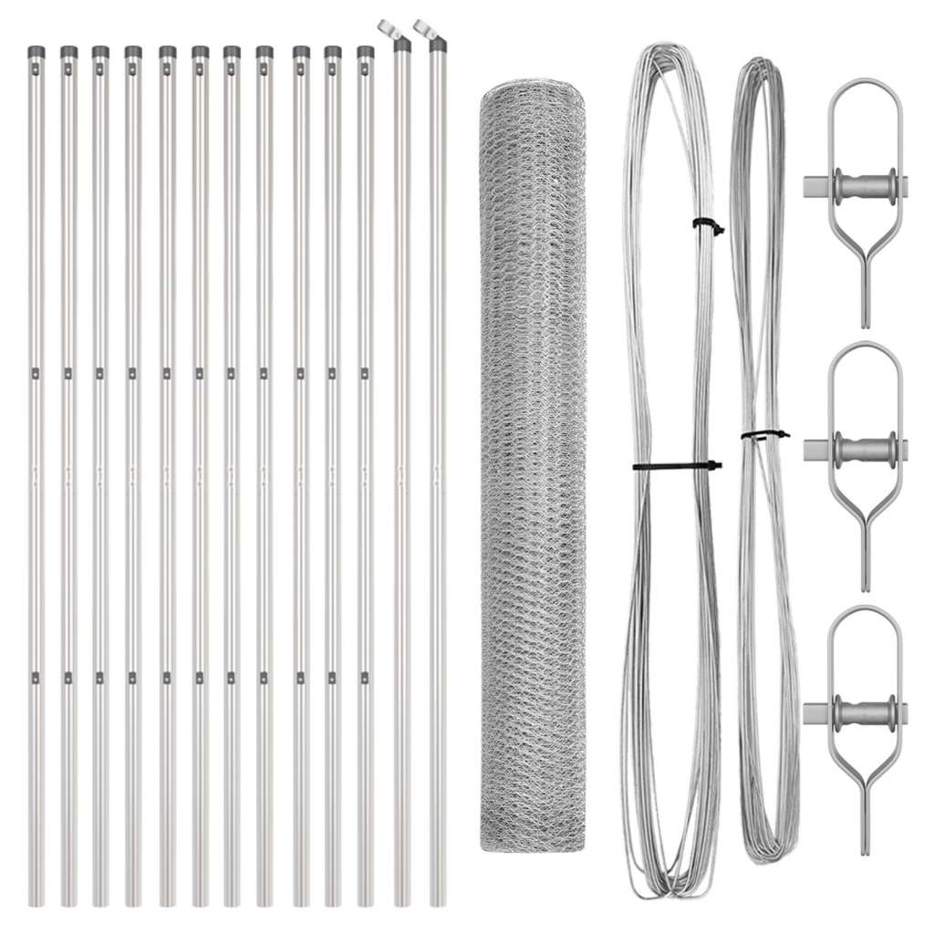Ograda set od 2 25x1.2 m pocinčani čelik izdržljivo | Koreqt.hr